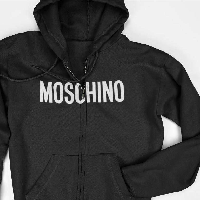 MOSCHINO เสื้อแจ็คเก็ตมีฮู้ดมีซิป - โลโก้ มอสชิโน พรีเมี่ยม | Shopee ...