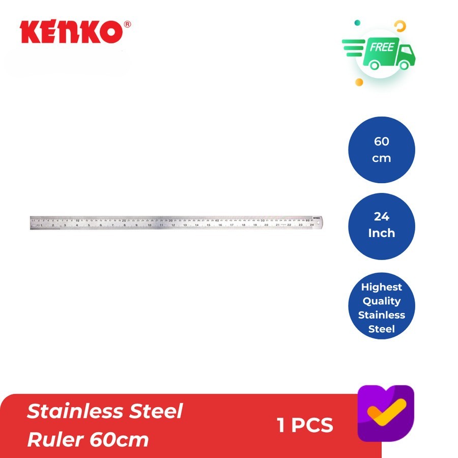 ไม้บรรทัดเหล็ก Kenko 60ซม. / ไม้บรรทัดสแตนเลส | Shopee Thailand