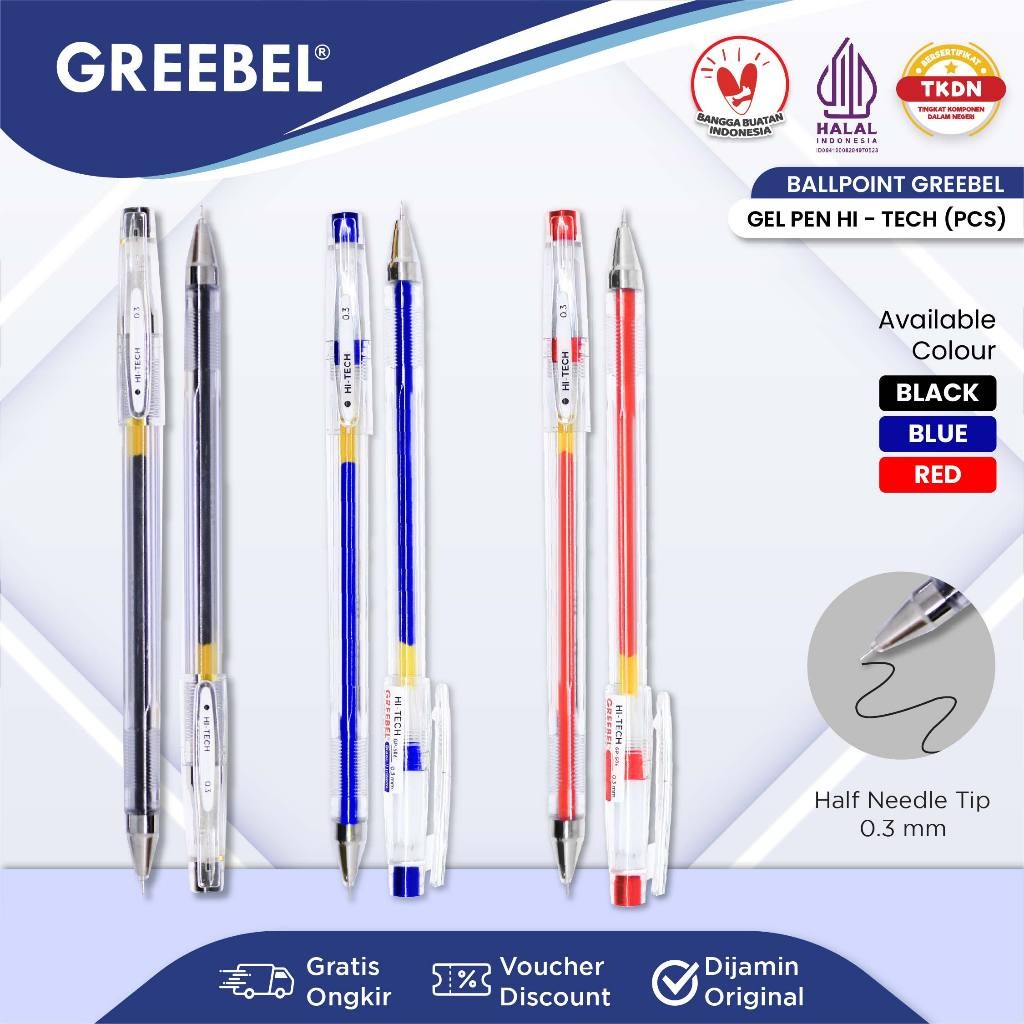 GREEBEL GEL PEN / GEL PEN GP- 506 Hi- Tech 0.3 (1PCS) / Gel Ballpen Ballpoint PEN Gel PEN ...