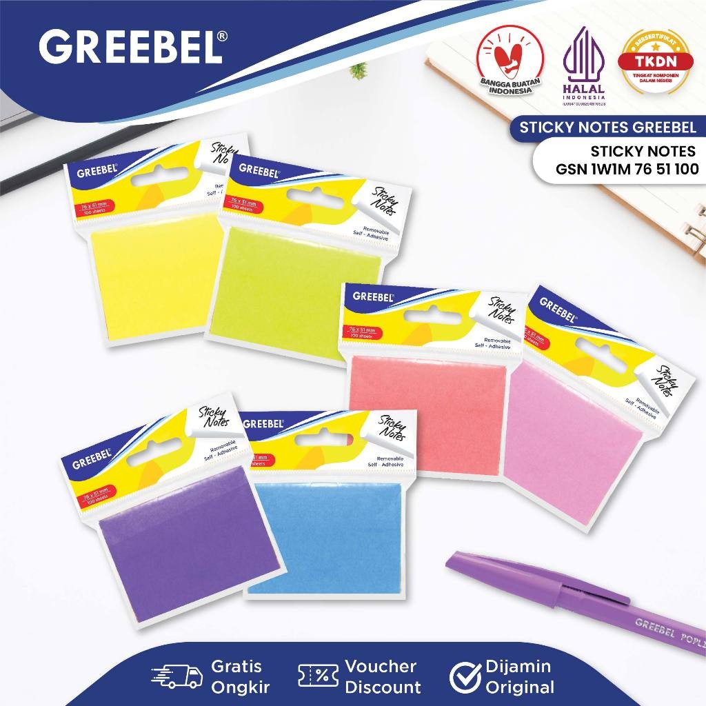 GREEBEL Sticky Note / Notepad 100 แผ่น (1W1M 76 51) Note Memo เครื่อง ...