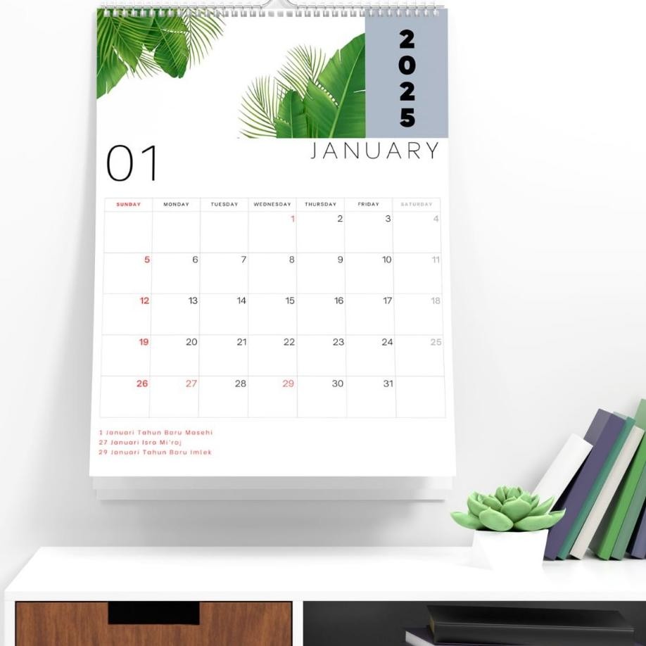 Alander Wall 2025 Alander Aetotic 2025 Alender Dinding Piral ขนาด A3 ...