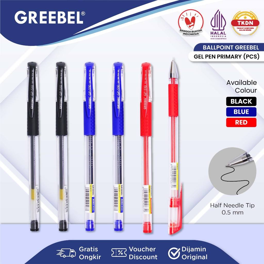 GREEBEL GEL PEN GP-510 Primary 0.5 (6PCS/SET) / Gel Ballpoint PEN ปากกา ...