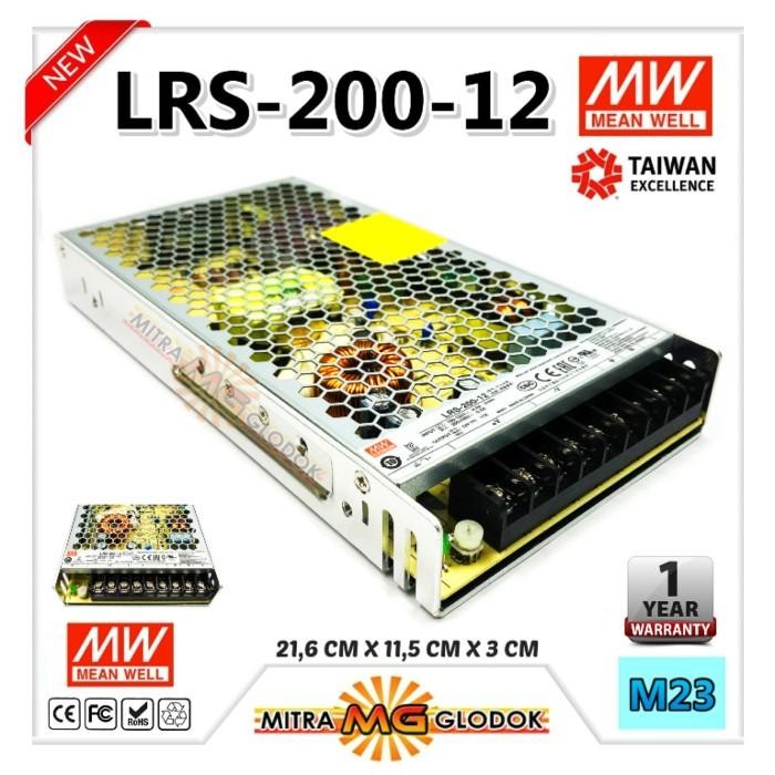 Mean WELL SWITCHING POWER SUPPLY MEANWELL LRS-200-12 ORI TAIWAN - M23 ...