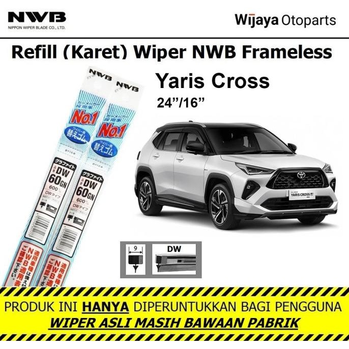 ยางปัดน้ําฝน Yaris Cross NWB Japan ขนาด 24" & 16" คุณภาพ | Shopee Thailand