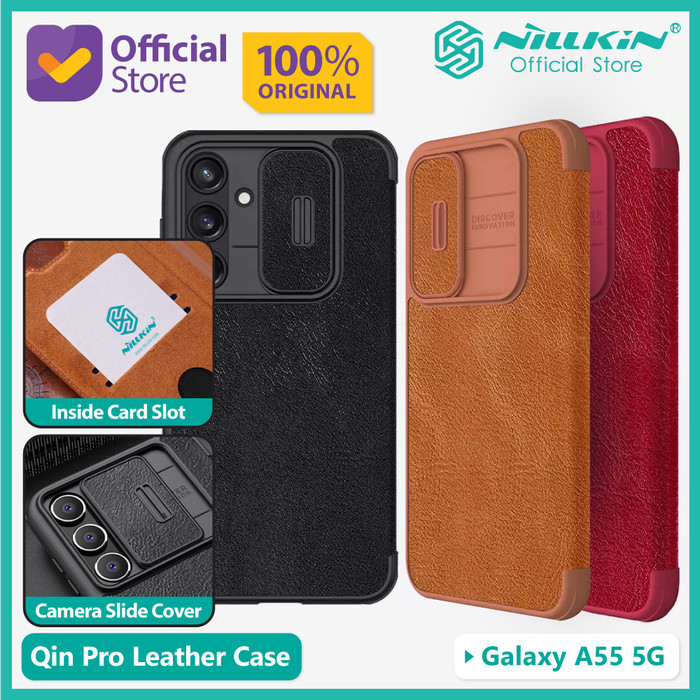 เคส Samsung Galaxy A55 5G Nillkin Qin Pro Leather Flip Camera Slide ...