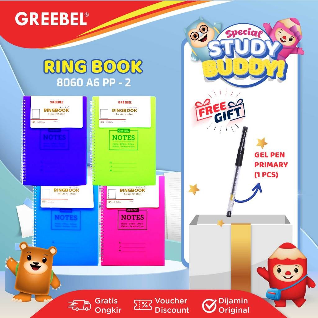 GREEBEL Notebook A6 Aesthetic Diary Book / Ringbook 8060 A6 PP-2 / Note ...