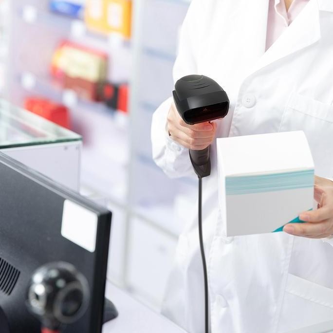 AZKO Odi เครื่องสแกนบาร์โค้ดเลเซอร์แบบมีสาย X9100 Barcode Scanner ...