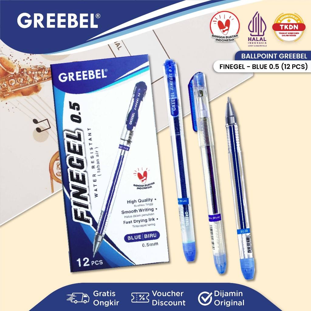 GREEBEL BALLPEN FINE GEL-BLUE 1 กล่อง (12 ชิ้น) / ปากกา / ปากกา / ปากกา ...