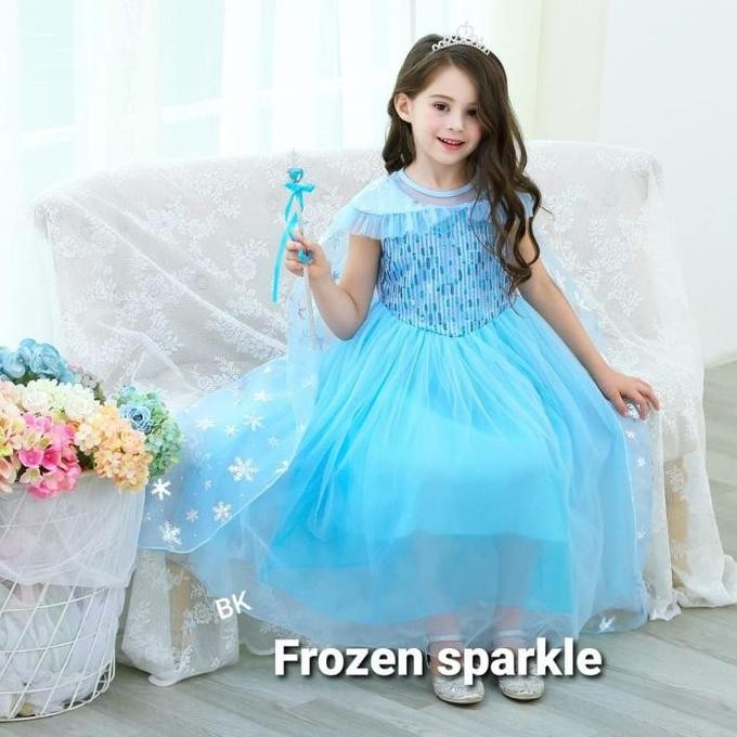 FROZEN SPARKLE ชุดเด็กเจ้าหญิง elsa anna putri ชุดดิสนีย์แช่แข็ง IS ...