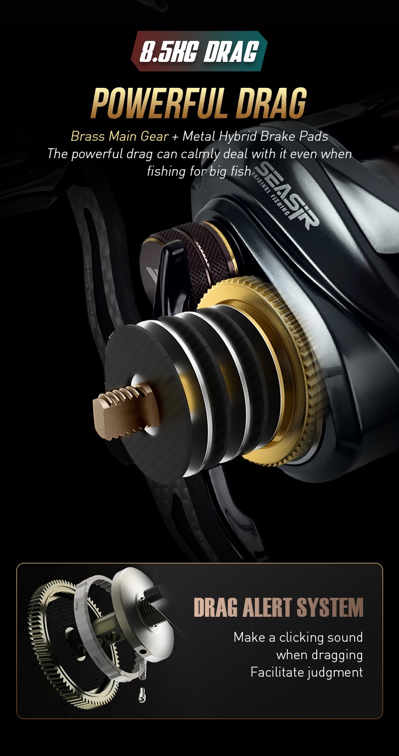 Seasir REPEATER รอกคันเบ็ดตกปลา คาร์บอน ทองเหลือง น้ําหนักเบา 179 กรัม สําหรับตกปลาช่อน เบส ไพค์ ...