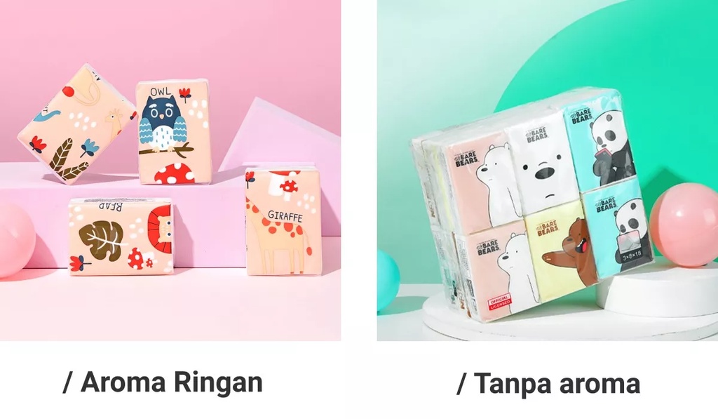 MINISO กระดาษเช็ดหน้า 3 ชั้น Pocket Tissue กระดาษเช็ดหน้านุ่ม 8 แผ่น ...