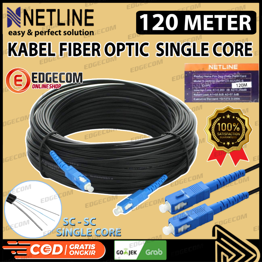 Fo FIber Optic SC - SC Single Core 120 เมตร NETLINE Cable | Shopee Thailand