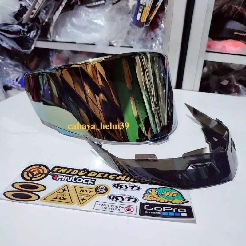 แก้ว VISOR แบบแบน KYT TT COURTE IRIDIUM RED GOLD/VISOR HELM TTC IRIDIUM ...