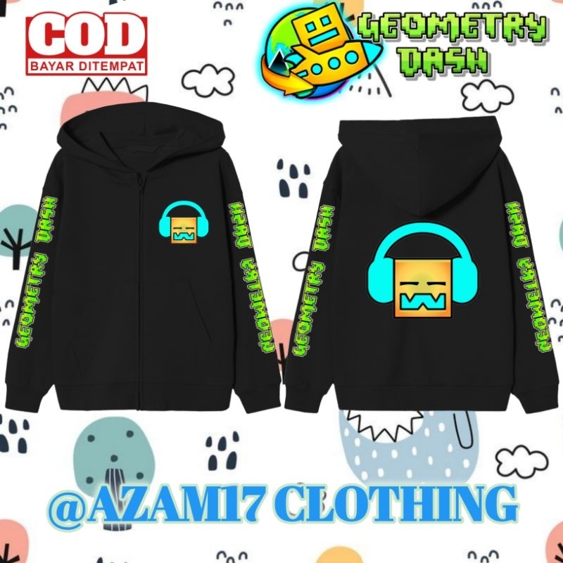 Children& 39;s Geometry Dash Game Geometry Dash X Roblox Zipper Hoodie ...
