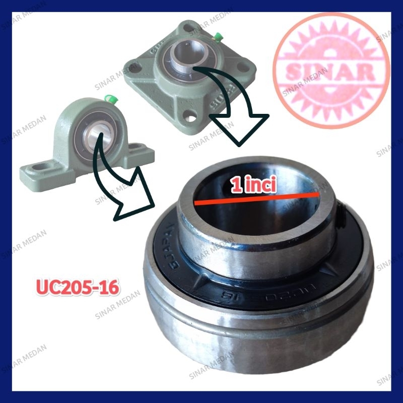 BEARING UC 205 PILLOW BLOCK UC205 SITTING LAHAR UC205-16 1 นิ้ว 1 ชิ้น | Shopee Thailand