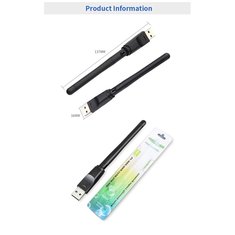 Universal USB WIFI Dongle ตัวรับสัญญาณอะแดปเตอร์ไร้สายเสาอากาศ WIFI, PC ...