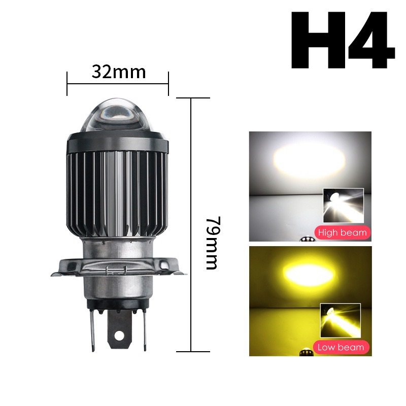 ไฟเลเซอร์ LED H4 D2 2 สี สีขาว สีเหลือง AC DC Yamaha Vixion Ninja R15 Pulsar สําหรับรถยนต์ รถ ...