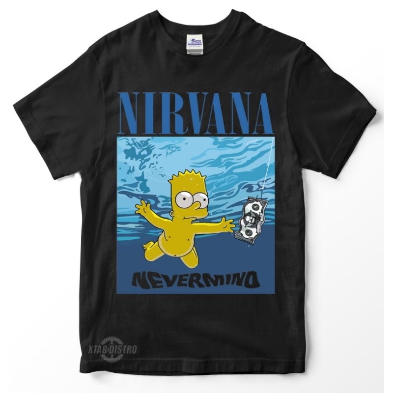 Hitam nirvana SIMPSONS เสื้อยืด สีดํา NEVERMIND พรีเมี่ยม กลิ่น nirvana ...