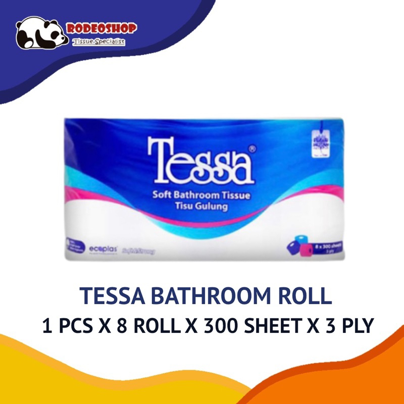 Tessa กระดาษทิชชู่ม้วน แบบนิ่ม 300 แผ่น - 8 ม้วน | Shopee Thailand