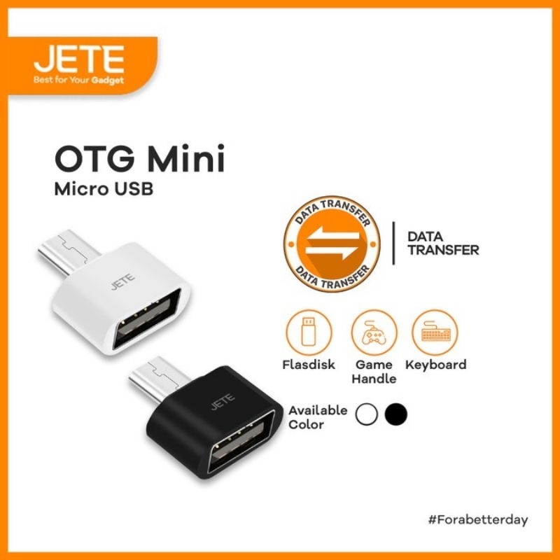 Jete MINI OTG อะแดปเตอร์แปลง USB ตัวเมีย เป็น Micro USB Type C ตัวผู้ ... Jete MINI OTG อะแดปเตอร์แปลง USB ตัวเมีย เป็น Micro USB Type C ตัวผู้ ...