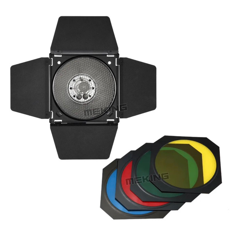 Selens Studio Flash Barn Door Honeycomb Light Control ขนาดใหญ่ 18 ซม. 4 ...