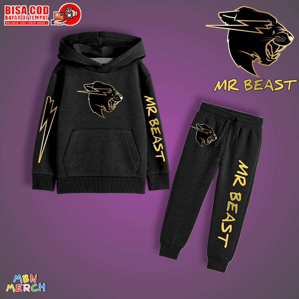 Mr beast gold Hoodie และ Jogger Kids Suit | Shopee Thailand