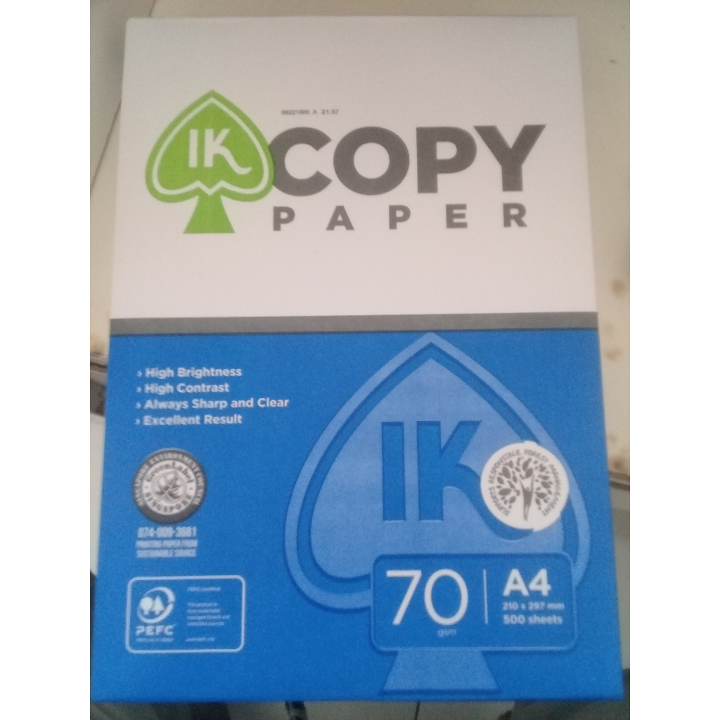 Hvs PAPER A4 HVS กระดาษ สีขาวล้วน ขนาด A4 1ream | Shopee Thailand