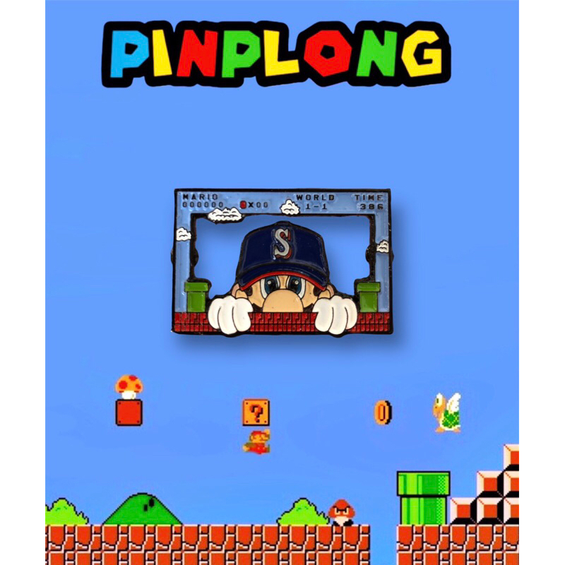 Mlb super mario fited Hat pin frame | Shopee Thailand