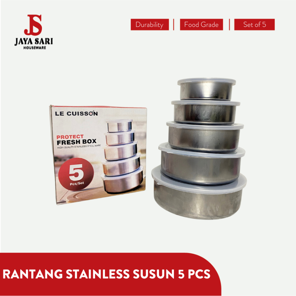 ตะกร้าสแตนเลสซ้อนชุด 5 ชิ้น / Le Cuisson Protect Fresh Box Set 5 ชิ้น ...