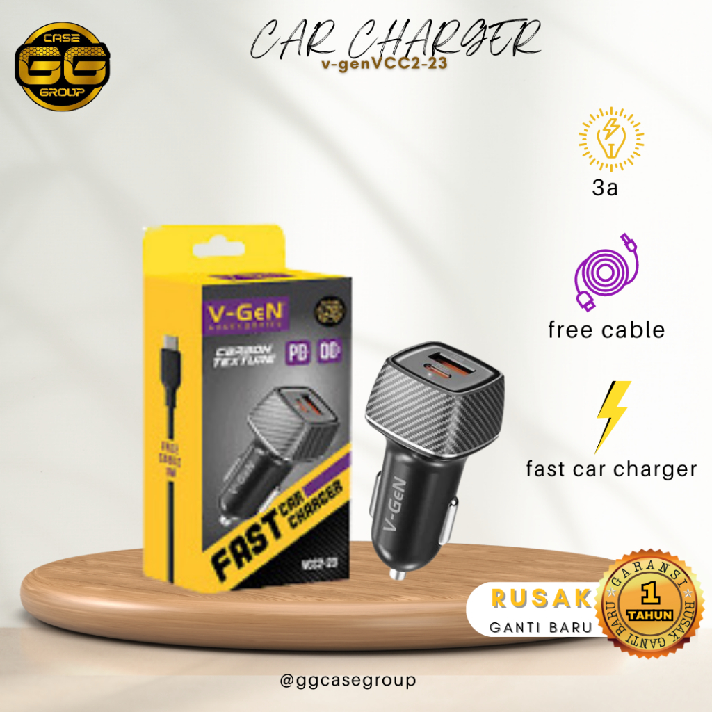 เครื่องชาร์จในรถยนต์ V-GEN VCC2-23 ชาร์จเร็ว QC30 PD 30 | Shopee Thailand