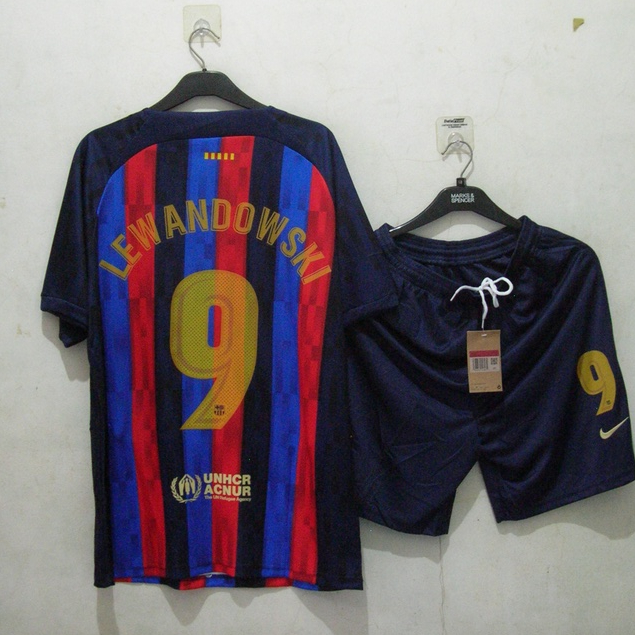 Go FCB 2022 2023 ชุดเสื้อฟุตบอลผู้ใหญ่เหย้า LEWANDOWSKI 9 | Shopee Thailand