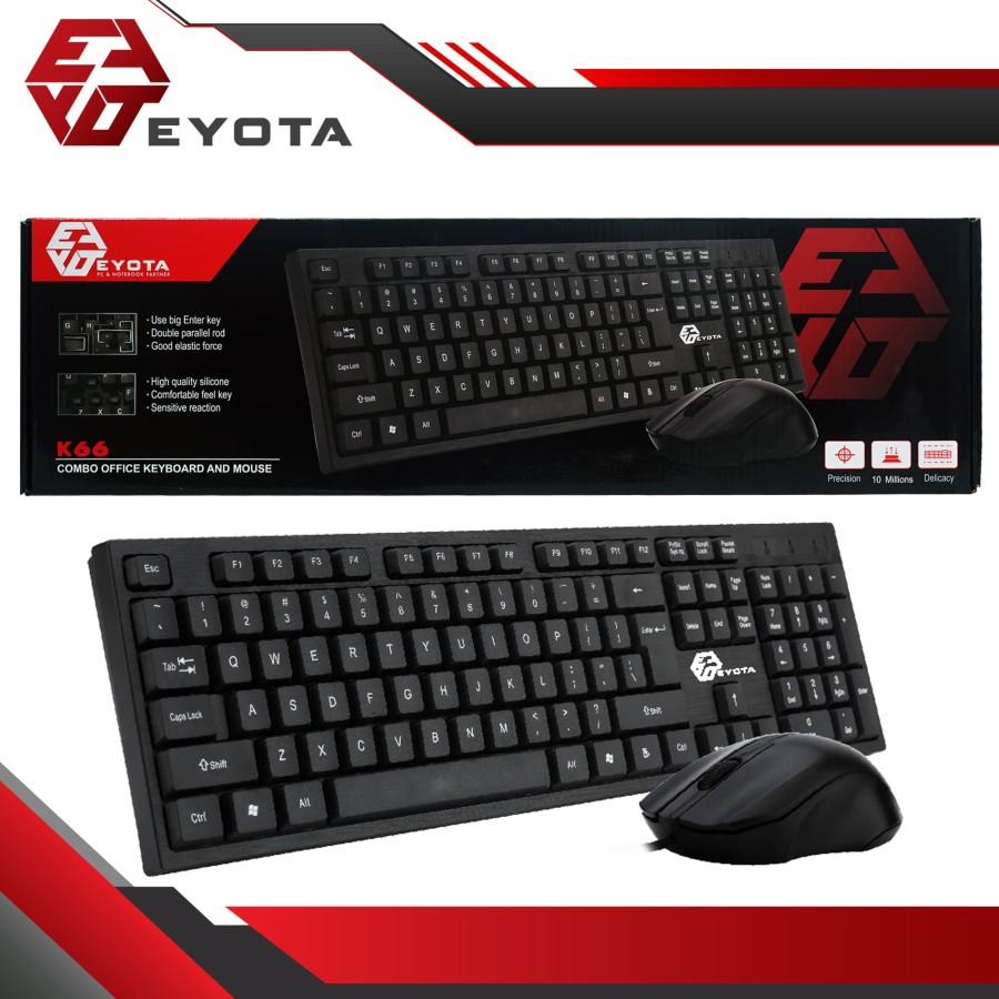 Eyota K66 คีย์บอร์ดเมาส์ USB | Shopee Thailand