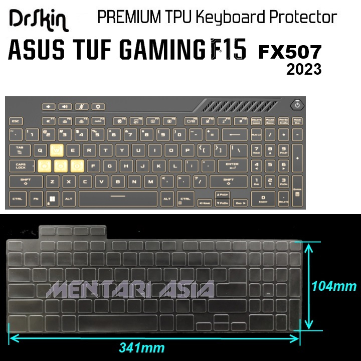 ตัวป้องกันคีย์บอร์ด ASUS TUF Gaming F15 2023 FX507 - DrSkin Premium TPU ...