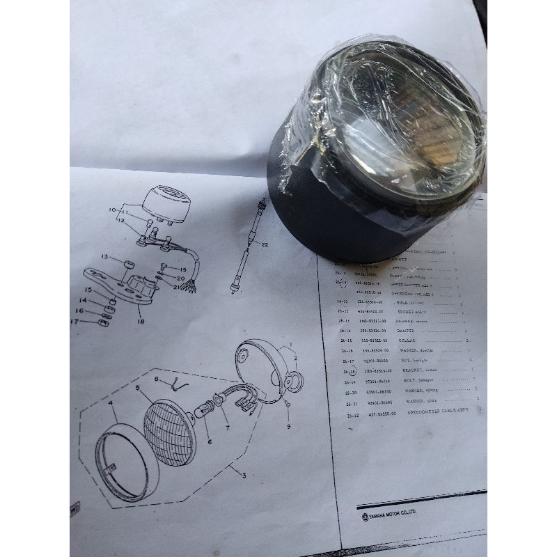 มาตรวัดความเร็วกระจก Yamaha DT100 ฝาครอบ Spido DTX Mika พลาสติก ...