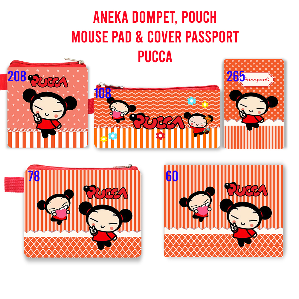 Pucca Mini Wallet Long Case Pouch Sling Bag Mouse Pad Cover Passport ...
