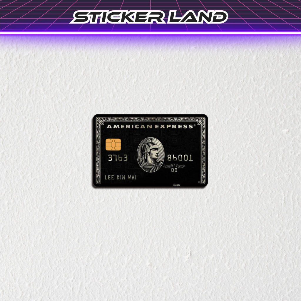 Atm Sticker Fake Black AMEX - สติ๊กเกอร์การ์ด ATM ไวนิล Emoney Flazz ...