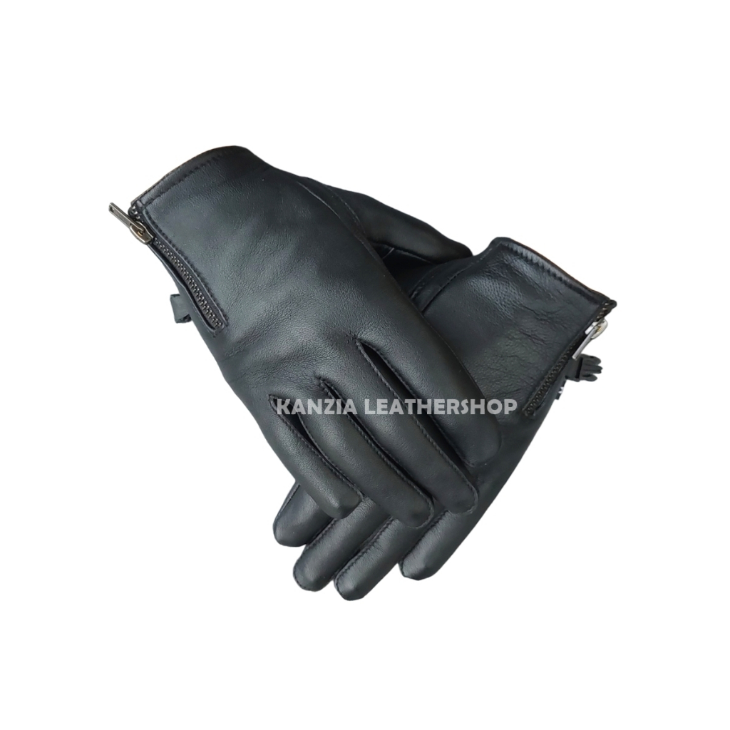 Kanzia Leathershop ถุงมือหนังแกะผู้ชายซิป | Shopee Thailand