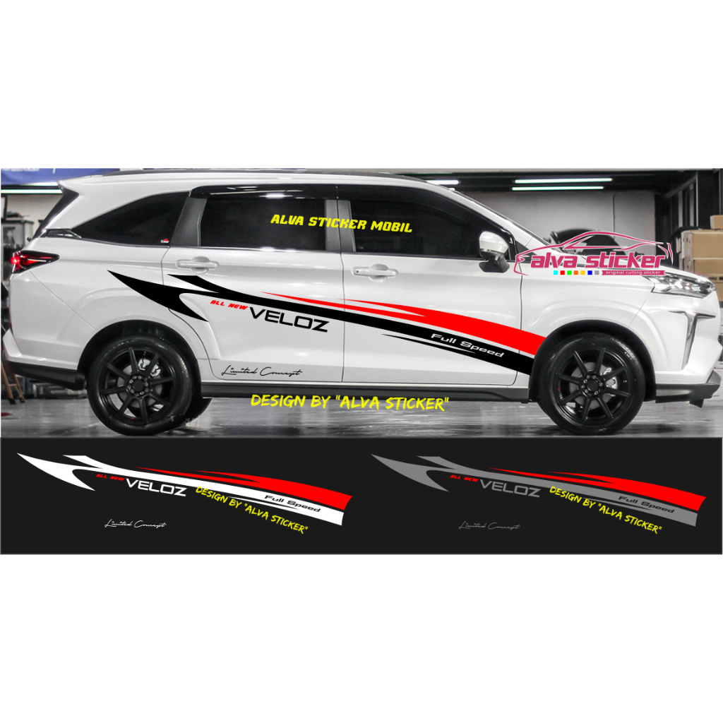 (alva) Toyota Car body sticker all new veloz รายชื่อแถบด้านข้าง full ...