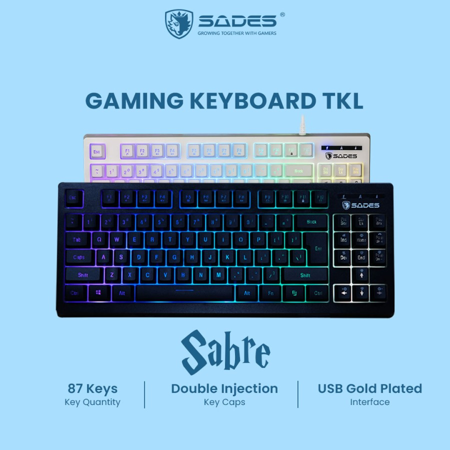 คีย์บอร์ดเกมเมมเบรน Sades Saber TKL RGB | Shopee Thailand