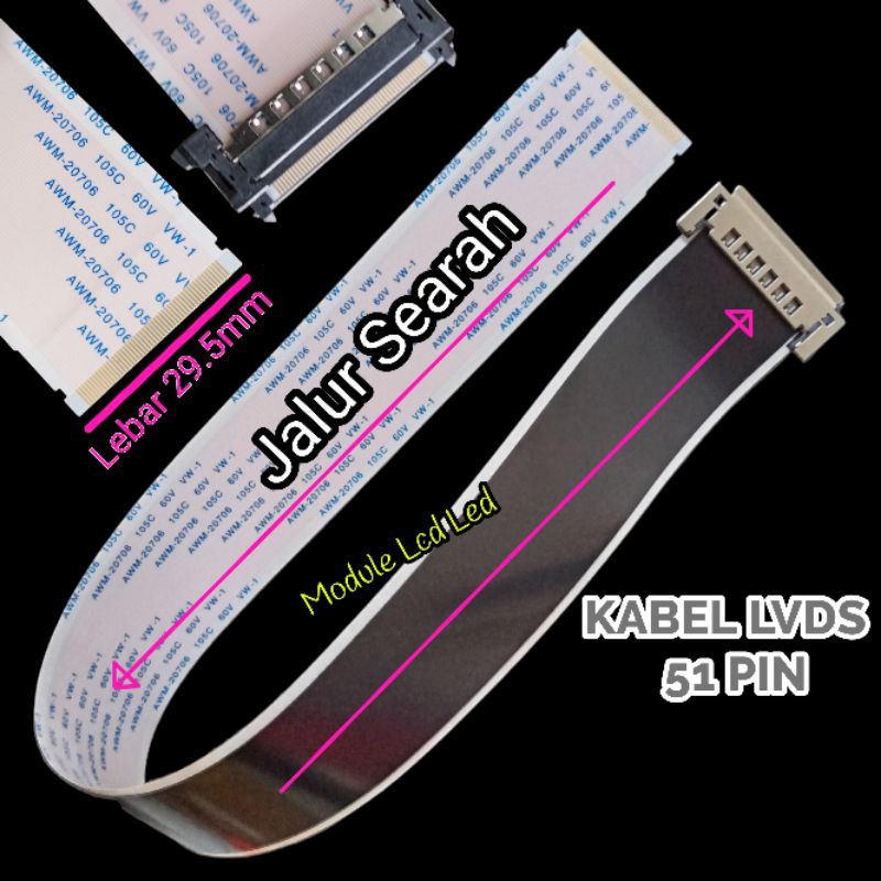 Lvds 51 PIN FULL HD CABLE, FHD FLEXIBLE CABLE | Shopee Thailand