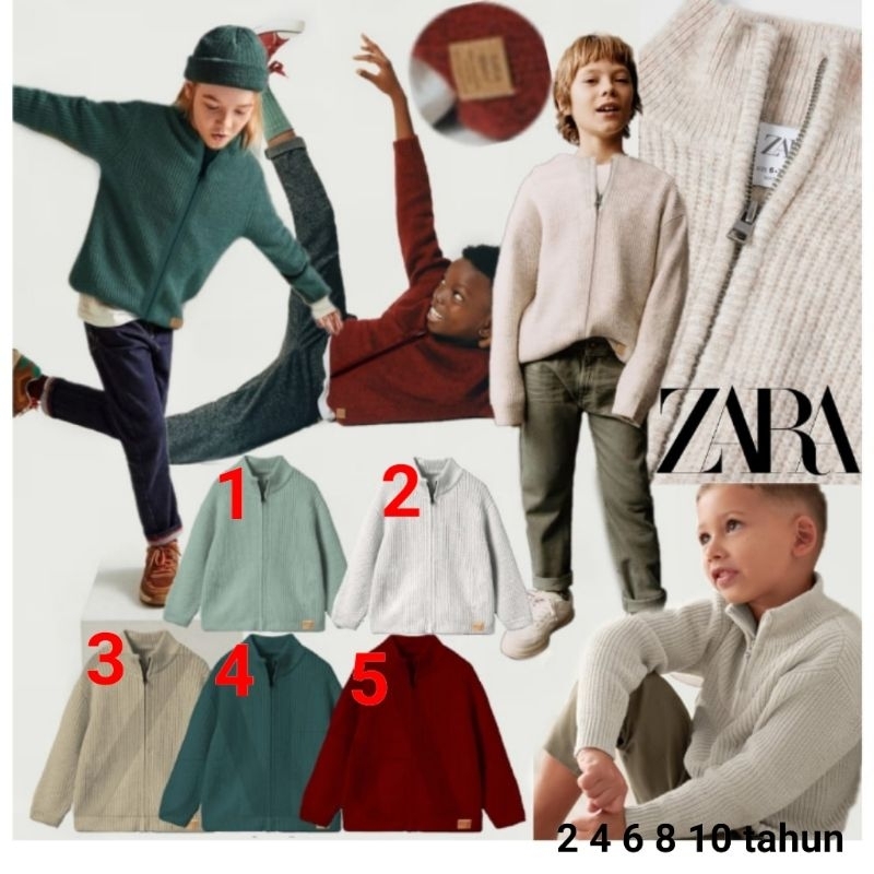 Zara เสื้อแจ็กเก็ตถัก สีเขียวเลือดหมู สีเทา สีน้ําตาล สีเขียว สําหรับ ...