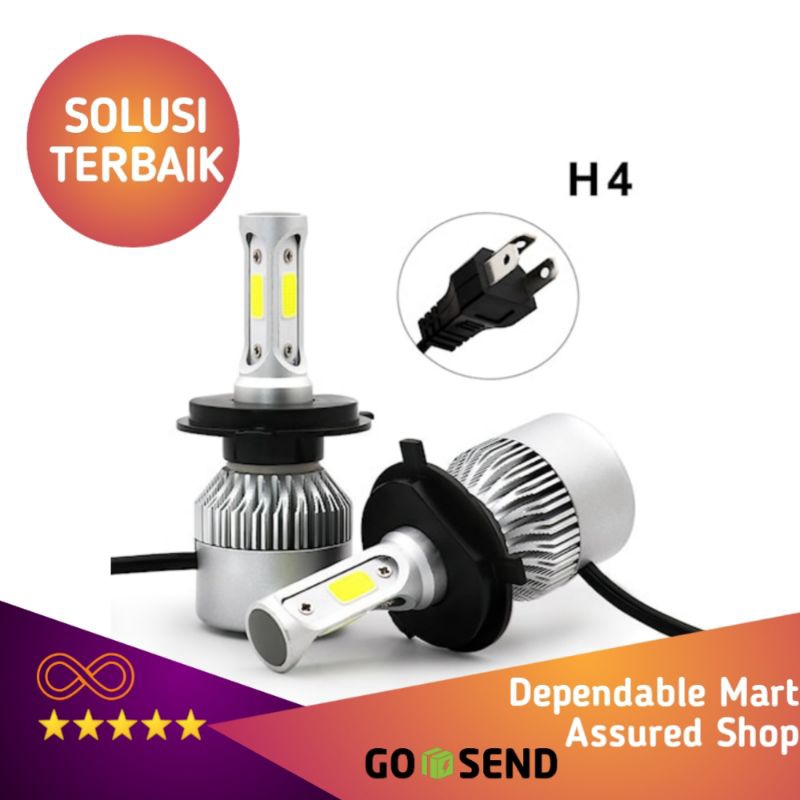 Cob ไฟหน้ารถ LED 8000LM H4/903 S2 ชิป 2 ชิ้น | Shopee Thailand