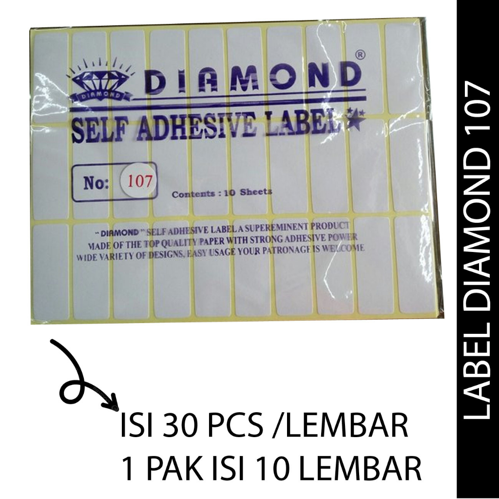 ราคา 1 แพ็ค 107 ป้ายสติ๊กเกอร์เพชร LABLE สติ๊กเกอร์ LEBEL/Name STICKER ...