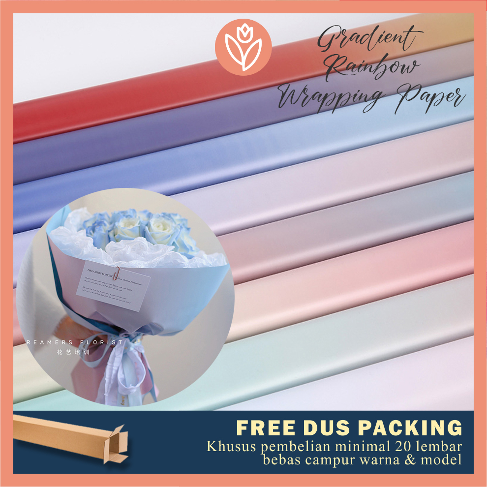 ทิวลิป PAPERIE ดอกไม้กระดาษผู้สําเร็จการศึกษา RAINBOW OMBRE CELLOPHANE ...