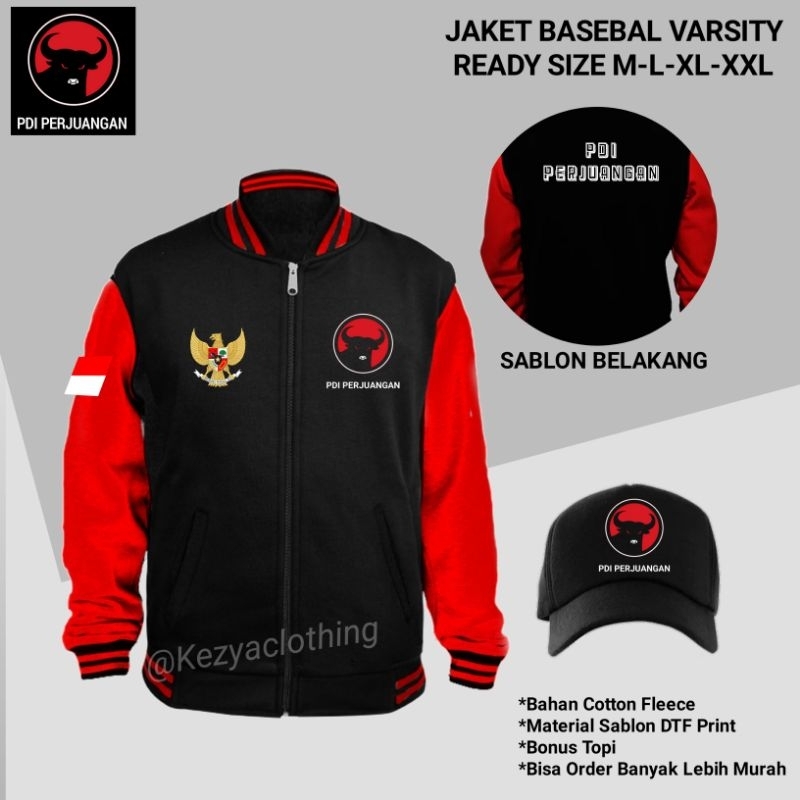 PDI PERJUANGAN PARTY JACKET - PDI BASEBAL JACKET หมวกฟรี | Shopee Thailand
