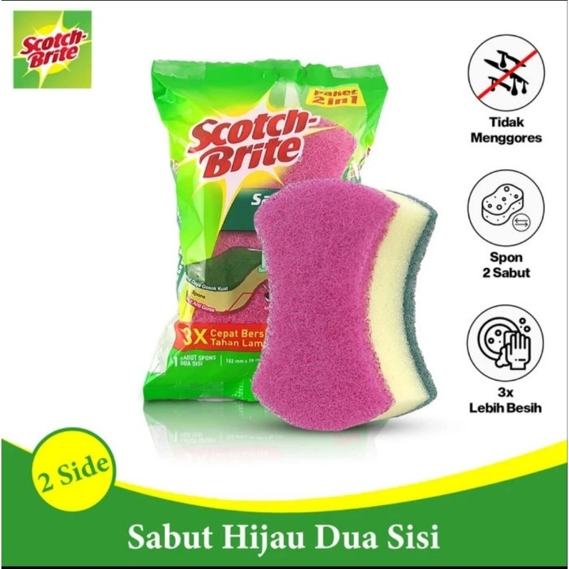 Scotch brite 3m Coir Sponge 2 in 1 ID 34 Coir Sponge 2 ด้าน | Shopee ...