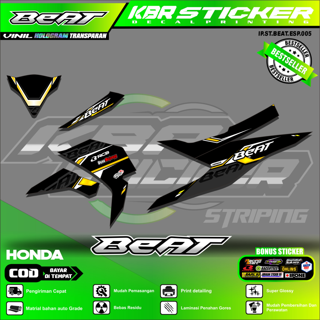 สติ๊กเกอร์ BEAT ESP striping BEAT ESP มอเตอร์ไซค์ HONDA สติ๊กเกอร์ ...