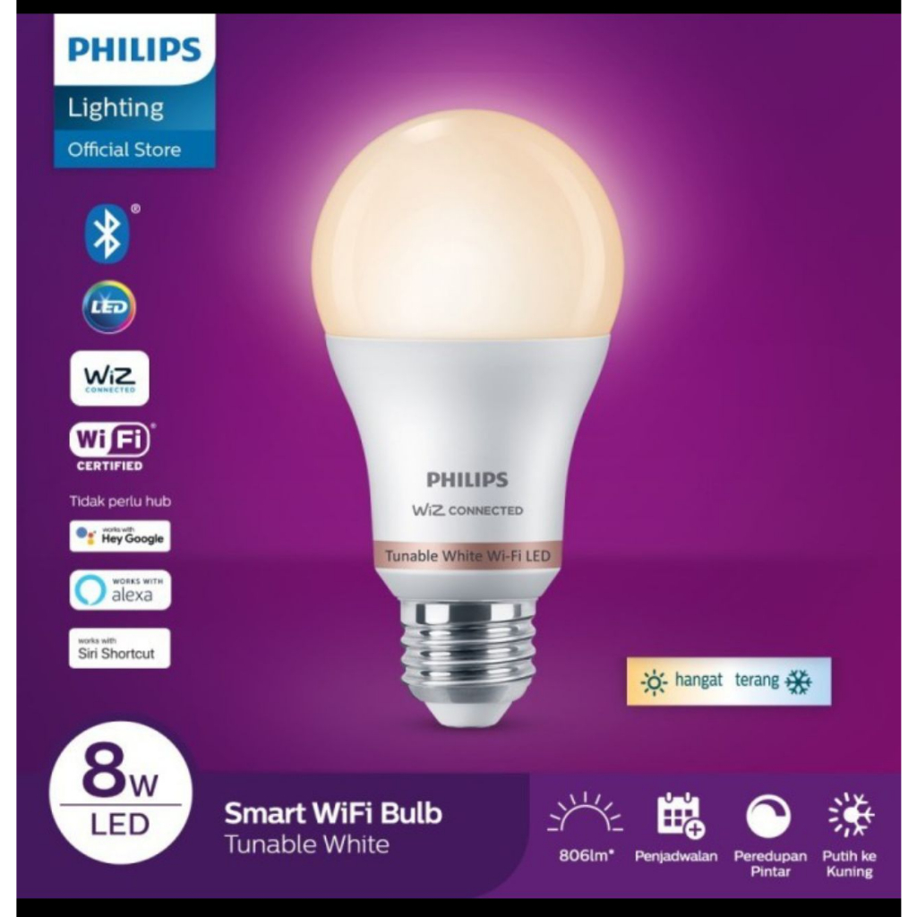 Philips 8W Smart WIFI LED Lamp / PHILIPS LED WIFI 8,5 วัตต์ | Shopee ...
