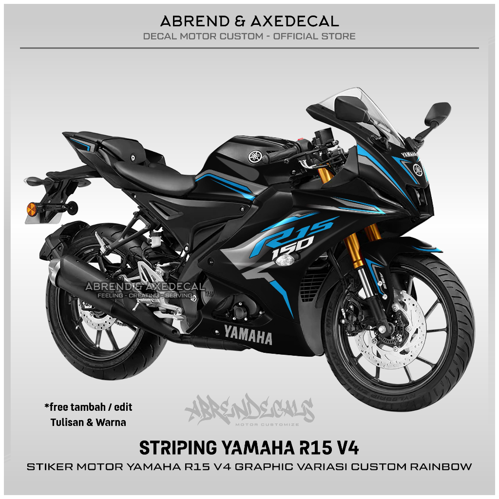 Striping R15 V4 CUSTOM RAINBOW GRAFIST / YAMAHA R15 V4 สติ๊กเกอร์ ...