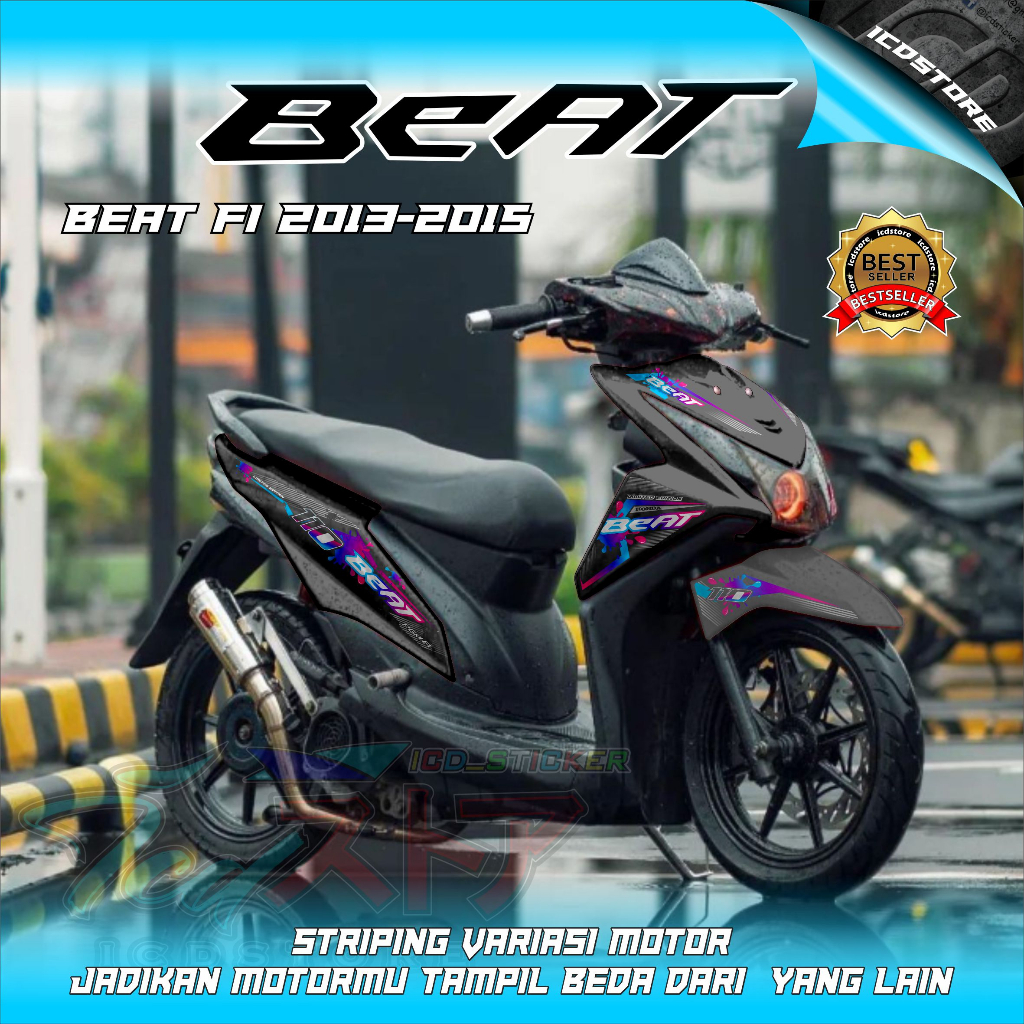 สติกเกอร์ไวรัส BEAT FI RAINBOW STRIPING 2023 BEAT 2014 FI CW ICDSTORE ...